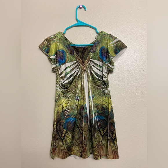 Unity World Wear | Tops | Y2k Vintage Peacock Top | Poshmark